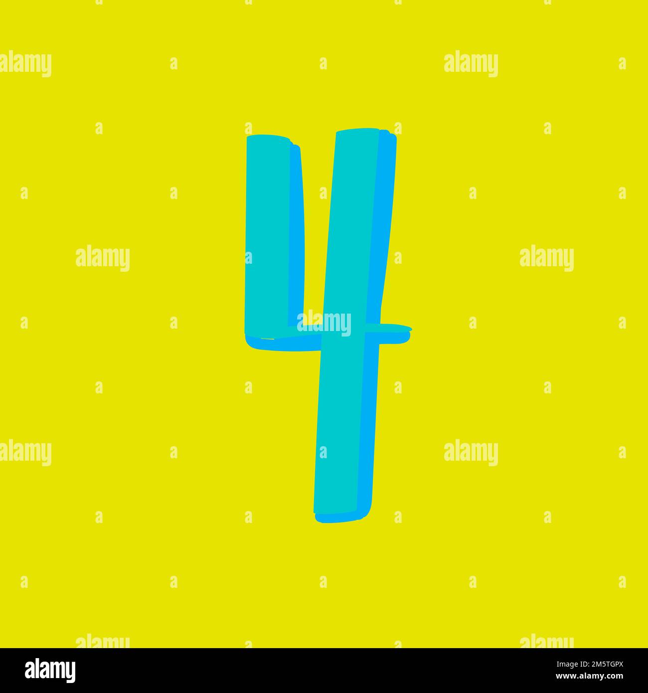 Vector number 4 hand drawn typography Stock Vector Image & Art - Alamy