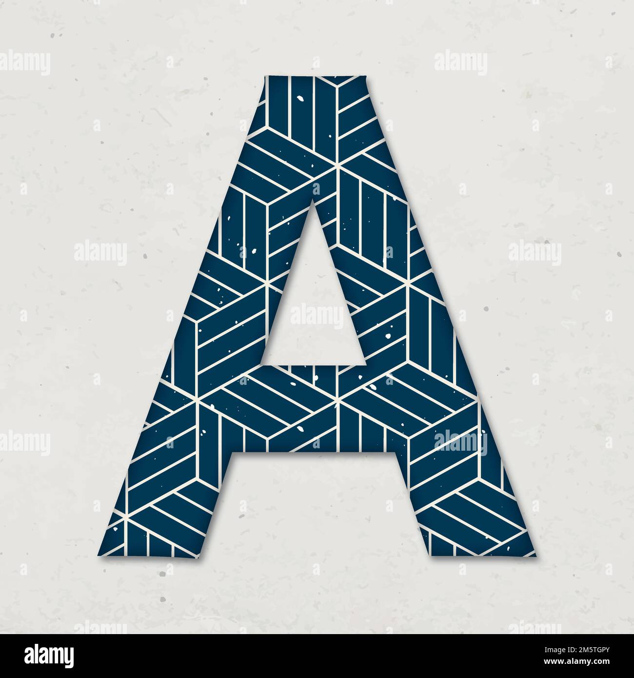 Vector Capital A Japanese Geometric Pattern Font Stock Vector Image