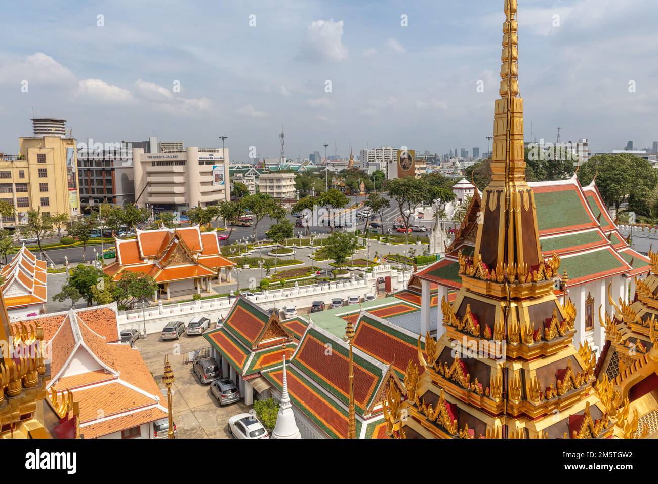 View of the city from the top of Loha Prasat at Wat Ratchanatdaram ...