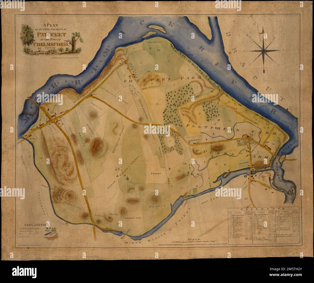 A plan of sundry farms etc. at Patucket in the town of Chelmsford ...