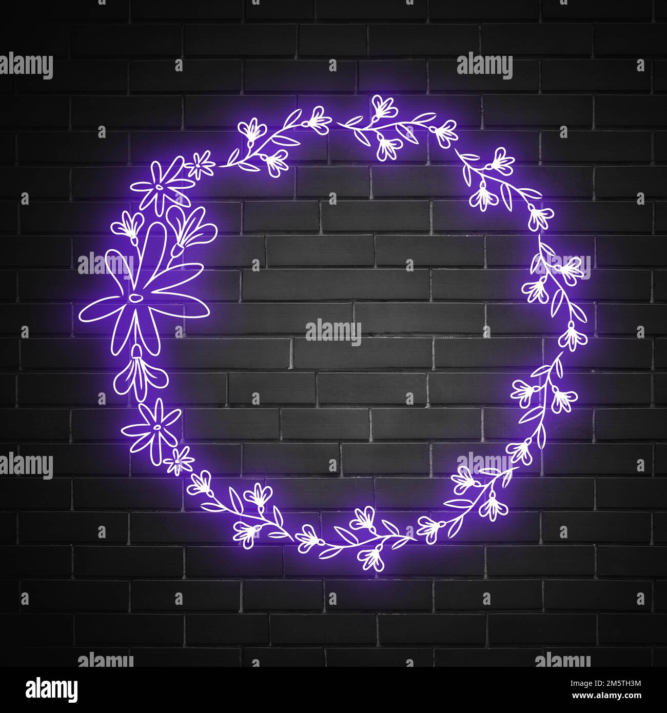 Vector neon frame botanical glowing border Stock Vector Image & Art - Alamy