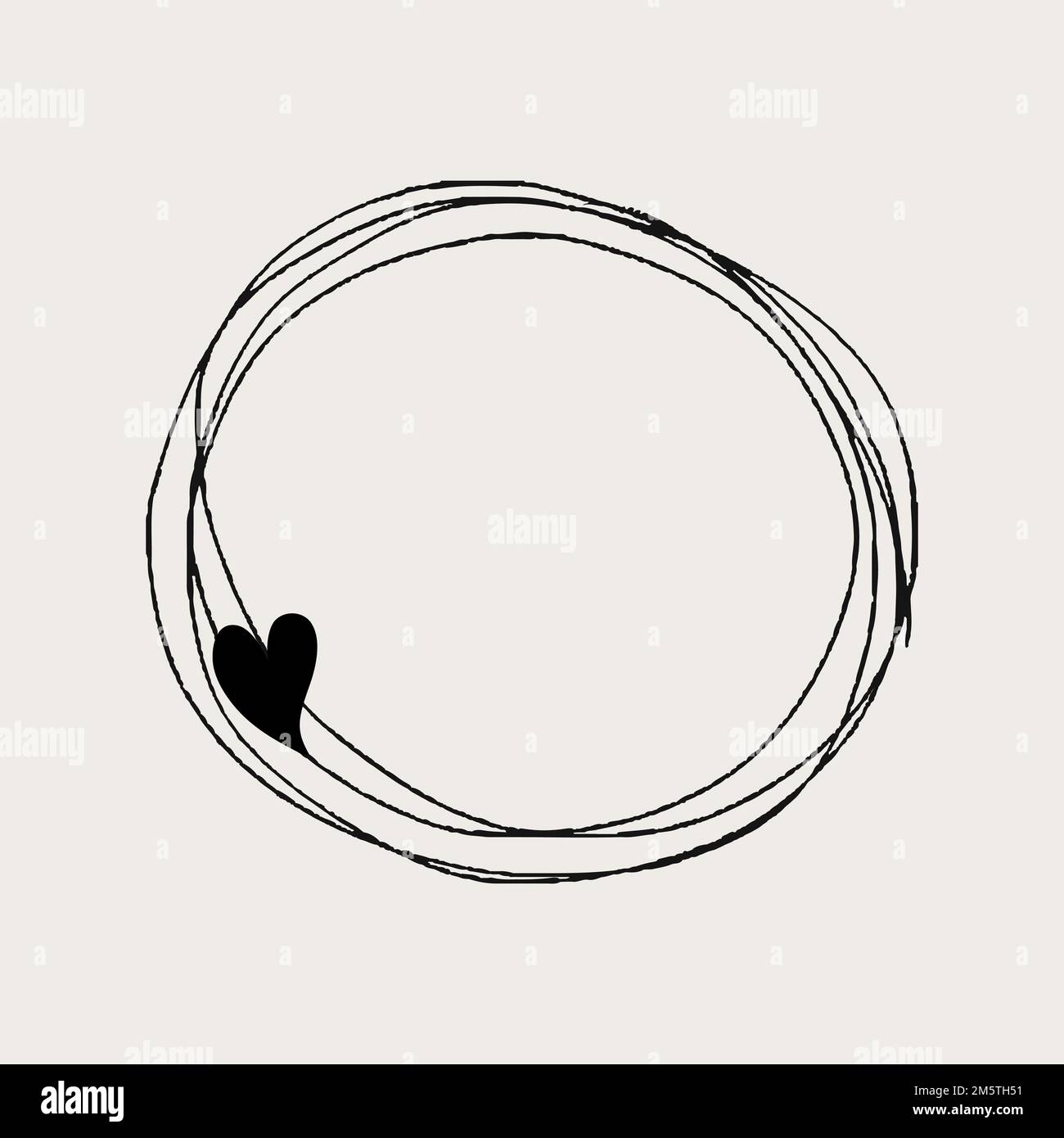 Doodle heart frame vector Stock Vector Image & Art - Alamy