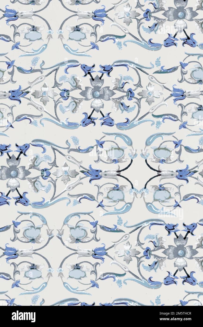 Navy blue floral patterned background design vector Stock Vector Image ...