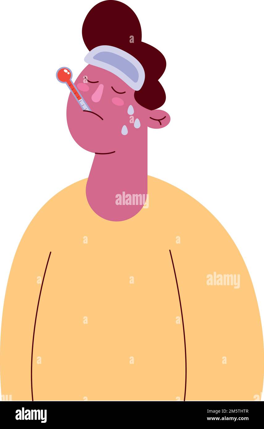 man sick with fever character Stock Vector Image & Art - Alamy
