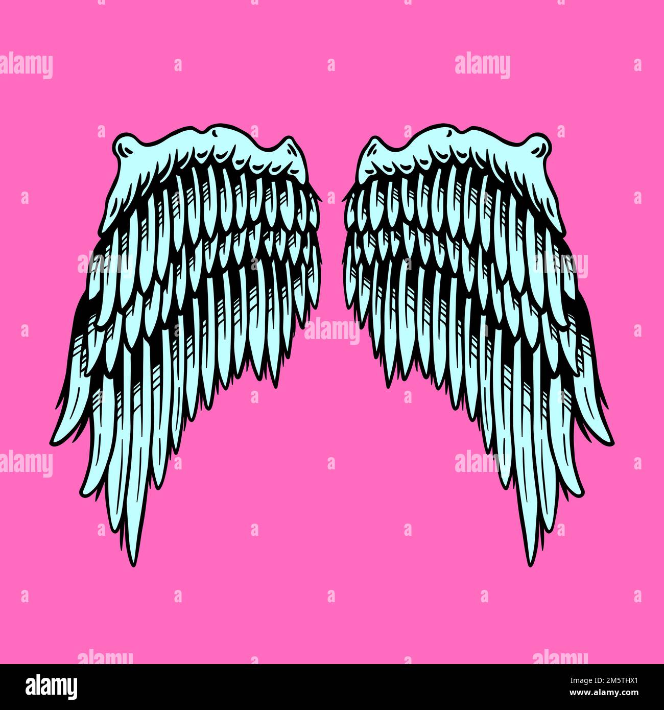 Turquoise blue wings Stock Vector Images - Alamy