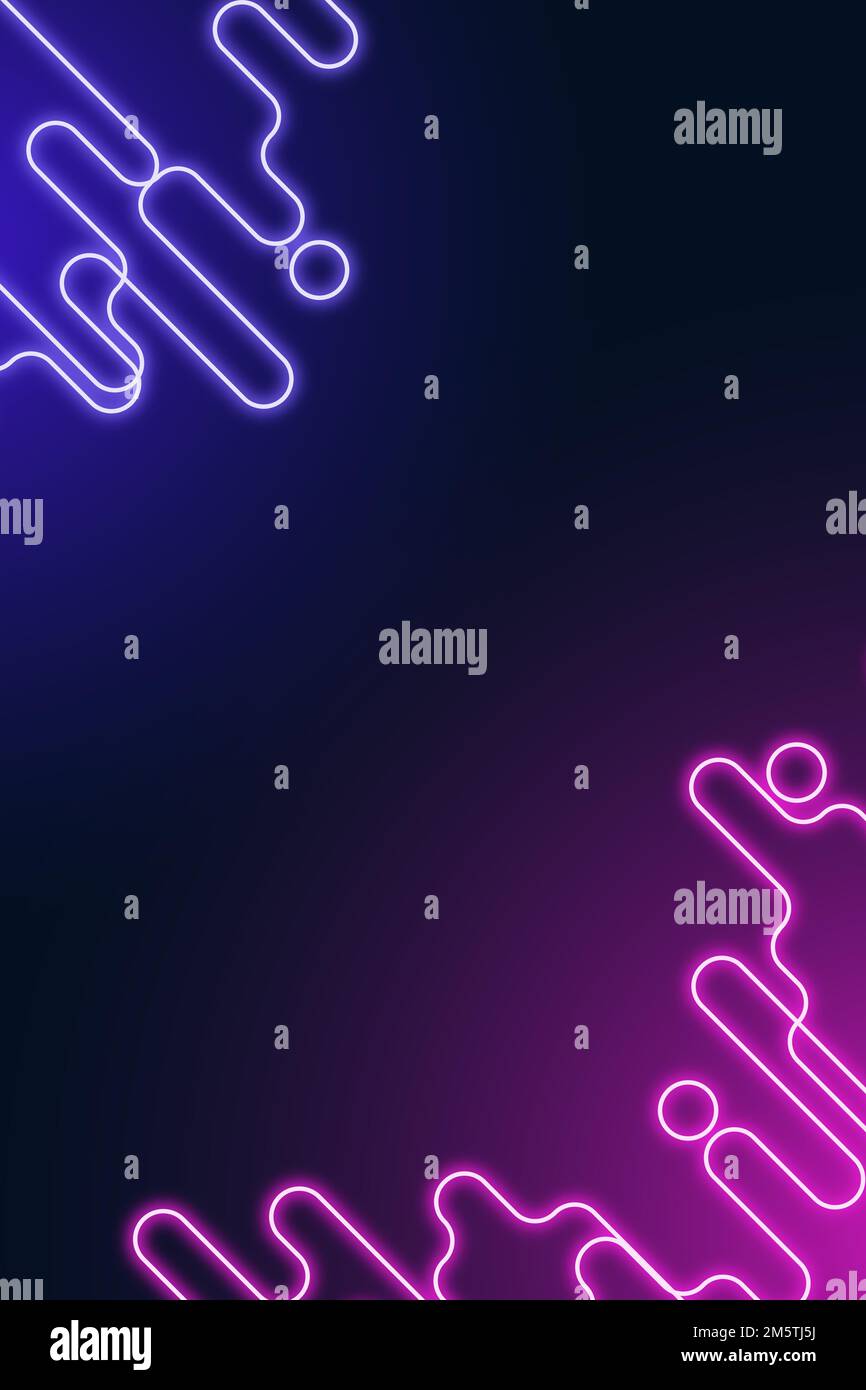 Neon abstract border on a dark purple background vector Stock Vector ...