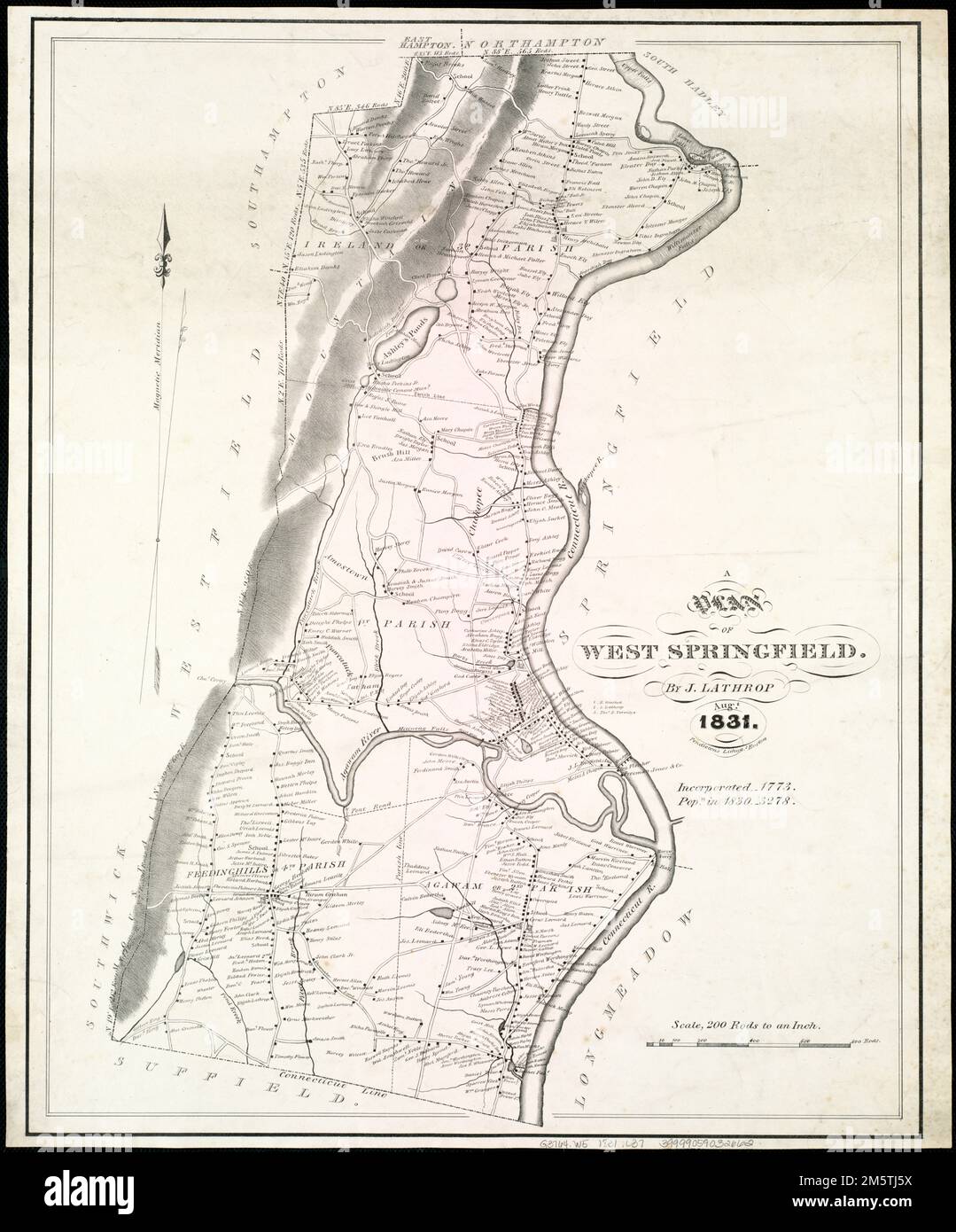 A plan of West Springfield. General map showing householders' names ...