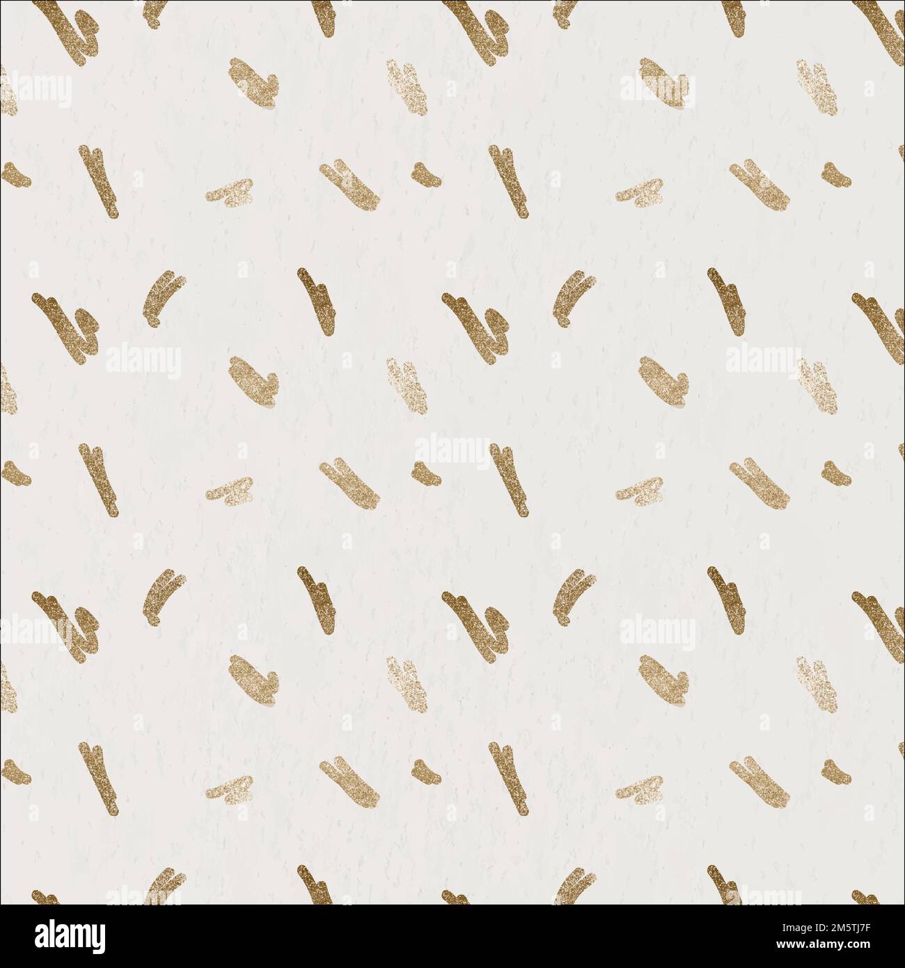 Seamless shimmering gold scribble marks on a beige background vector ...