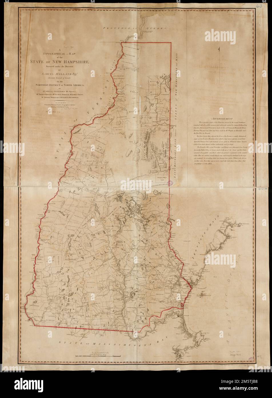 A topographical map of the state of New Hampshire. Relief shown by ...