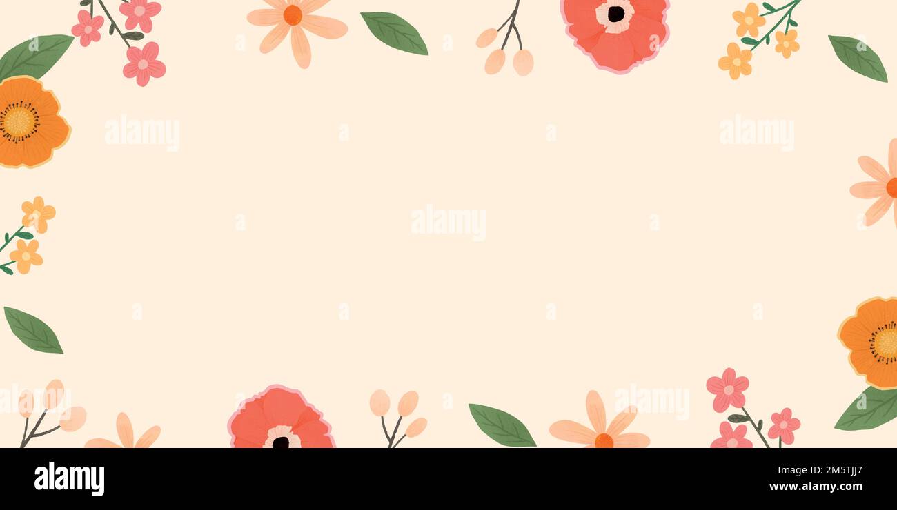 Beautiful floral frame design vector Stock Vector Image & Art - Alamy