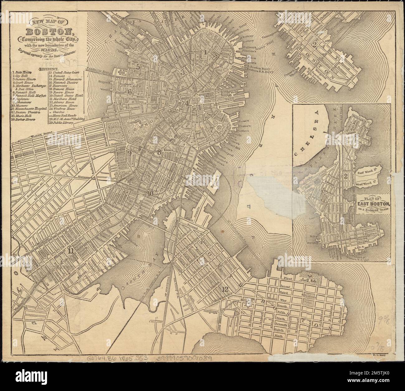 New map of Boston, comprising the whole city, with the new boundaries ...