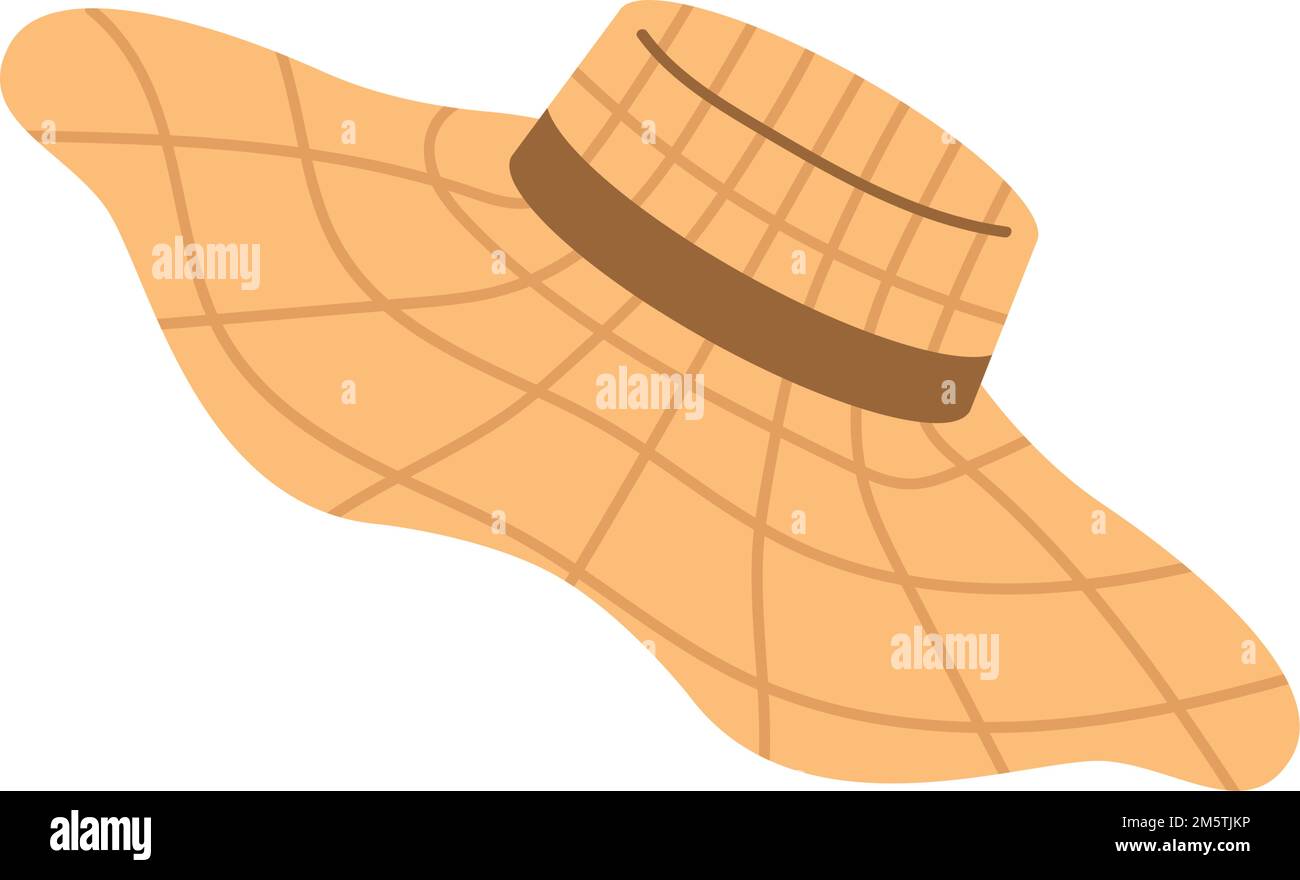 straw tourist hat accessory icon Stock Vector Image & Art - Alamy