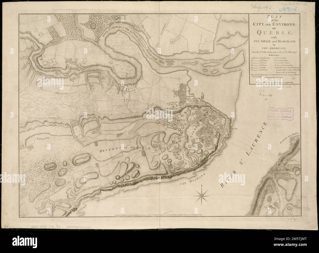 Plan of the city and environs of Quebec, with its siege and blockade by ...