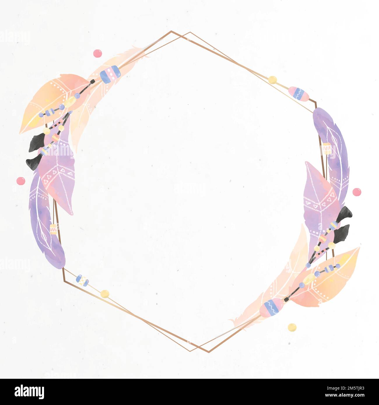 Pastel Boho feather frame vector Stock Vector Image & Art - Alamy