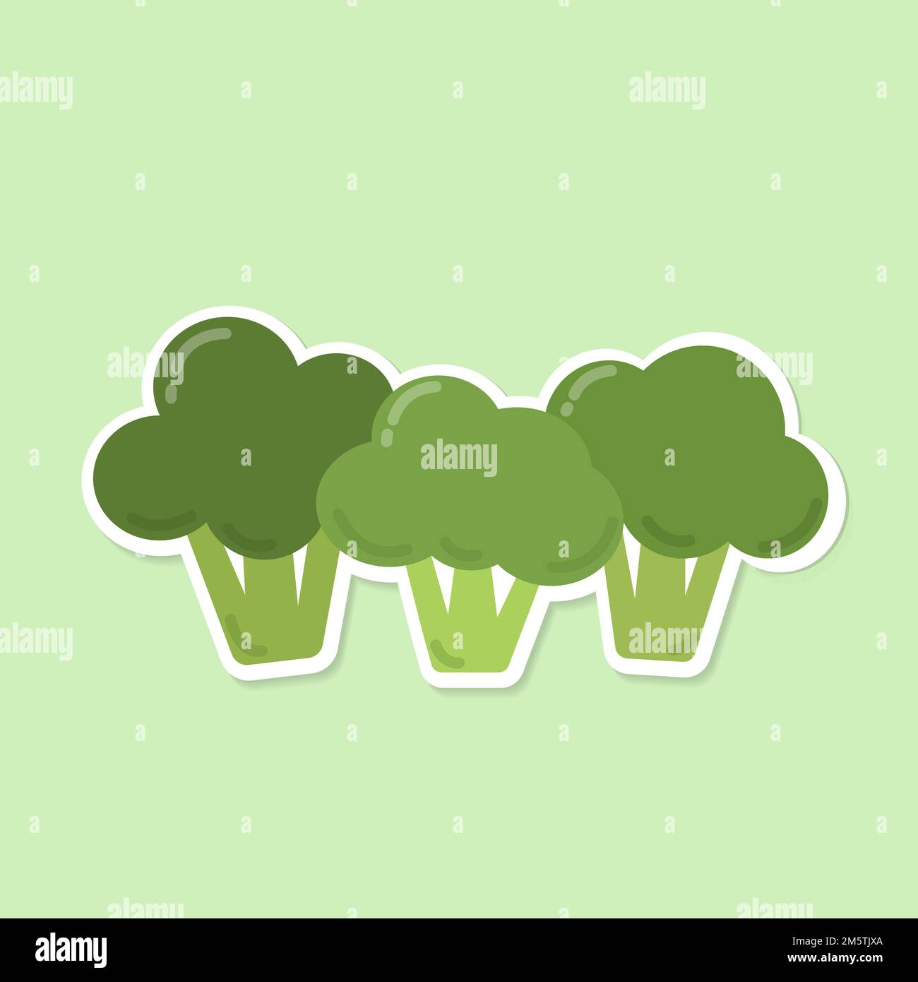 Vector pastel broccoli vegetable sticker cartoon clipart Stock Vector ...