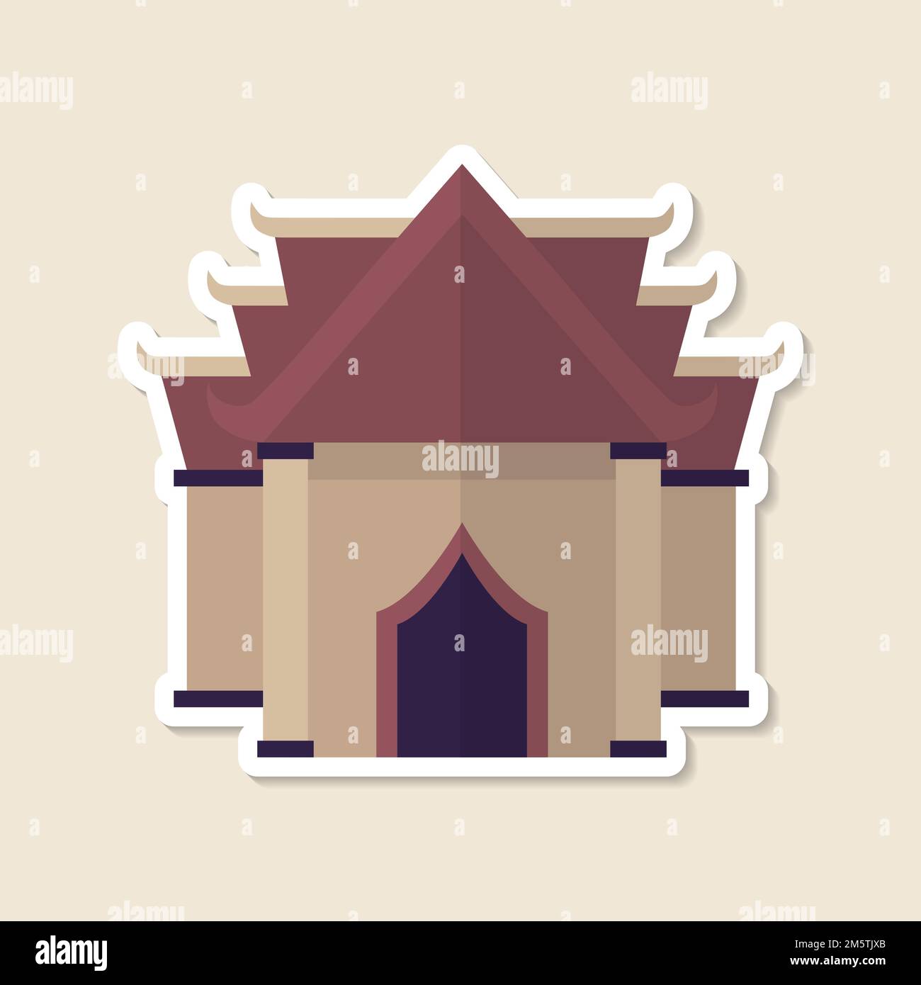 Buddhist temple sticker design element vector Stock Vector Image & Art ...