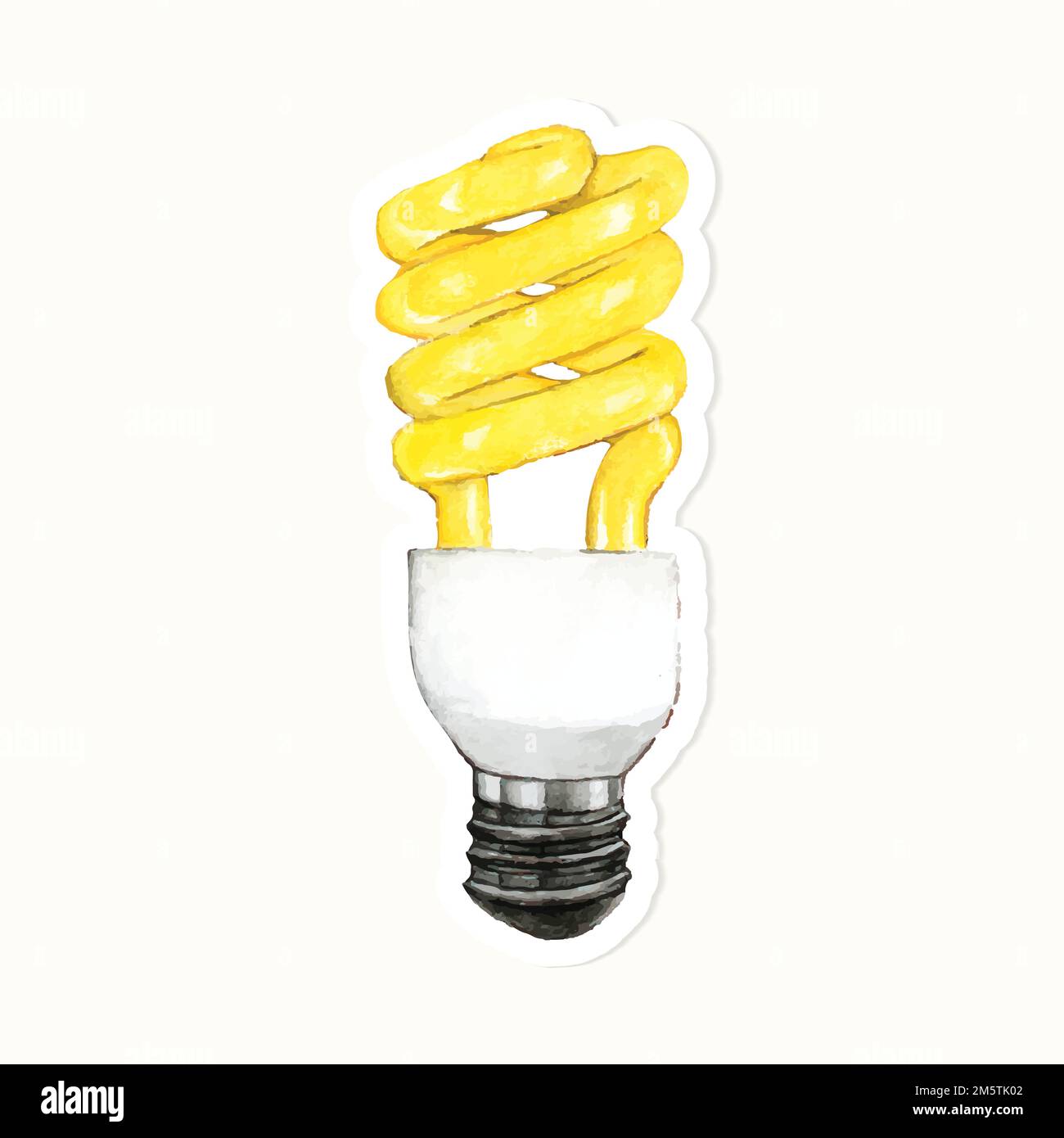 Hand drawn yellow light bulb sticker vector Stock Vector Image & Art ...