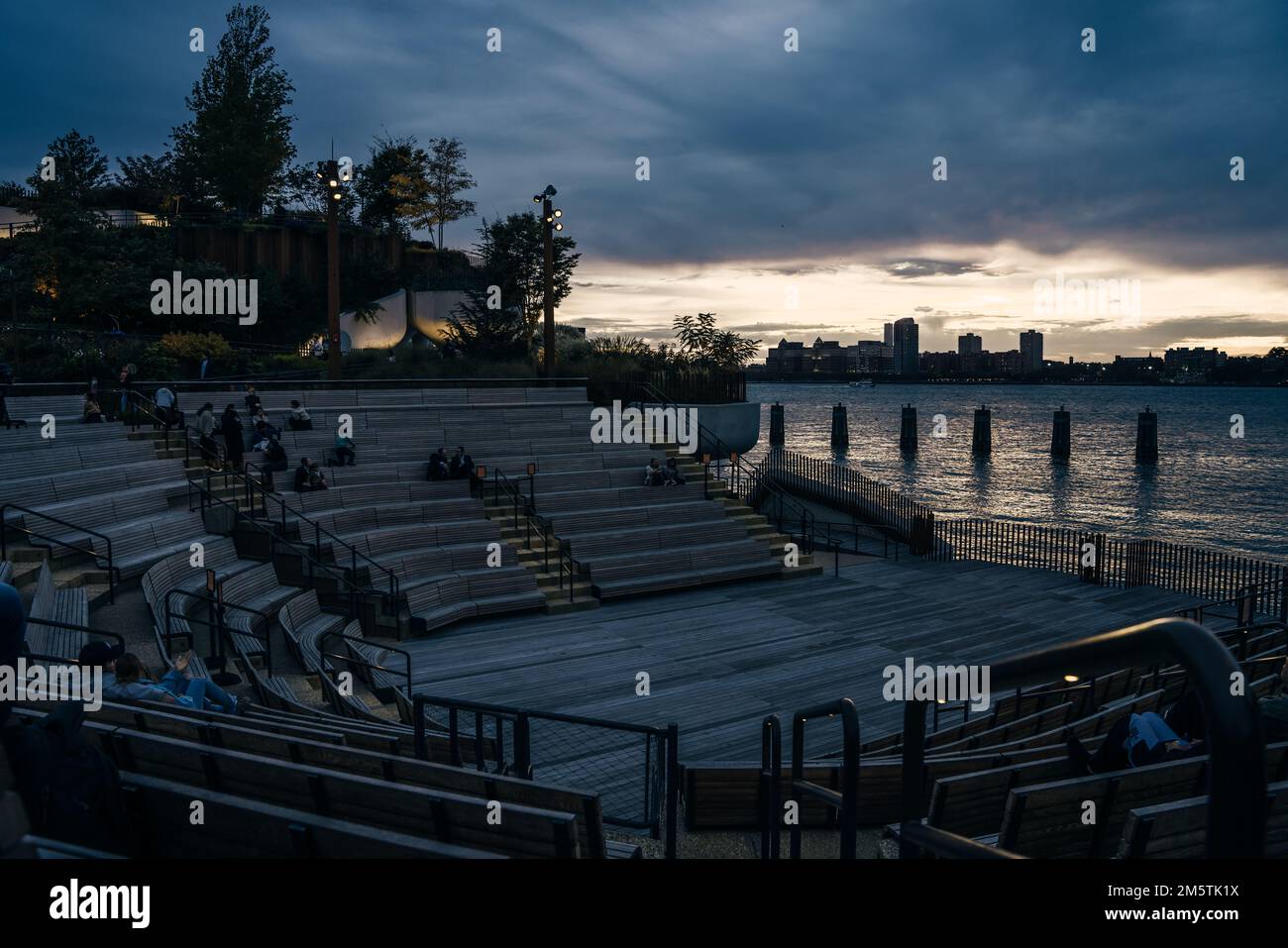 Manhattan, New York, USA - Sep, 2022 Little Island Park at sunset. High ...