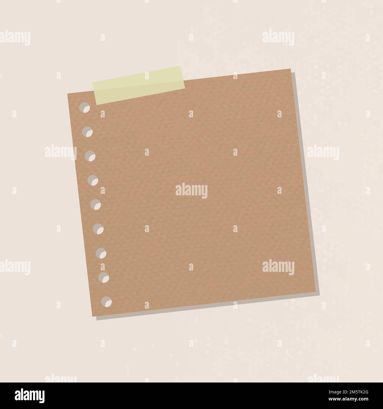 Brown hole punched notepaper journal sticker vector Stock Vector Image ...