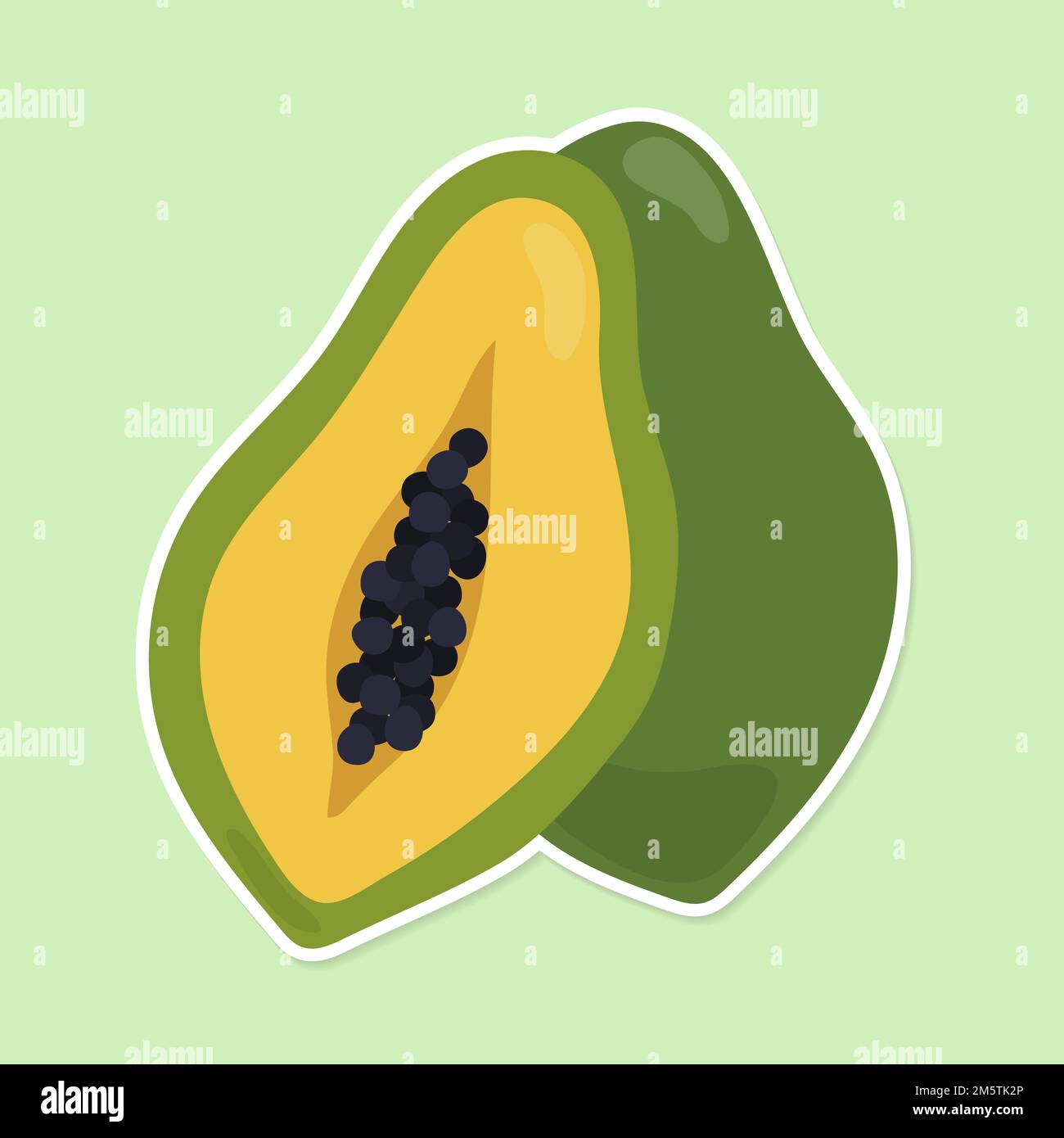 Vector colorful papaya fruit sticker clipart Stock Vector Image & Art ...