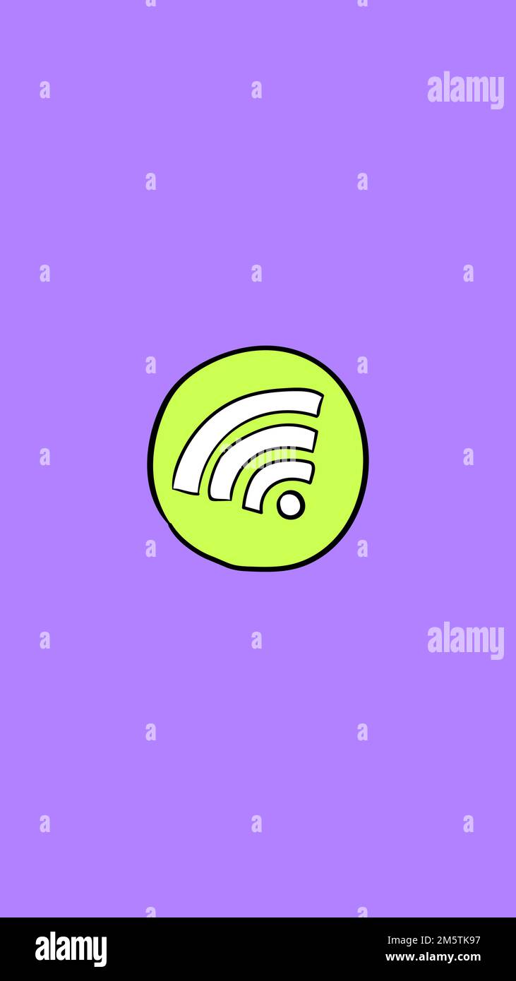Green wifi signal doodle vector Stock Vector Image & Art - Alamy