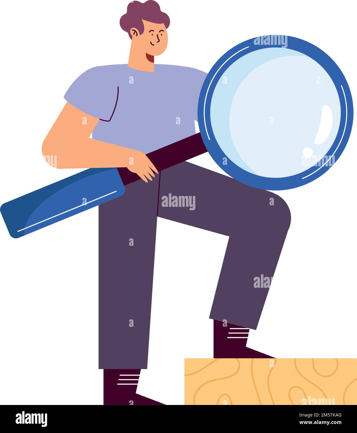 man with magnifying glass character Stock Vector Image & Art - Alamy