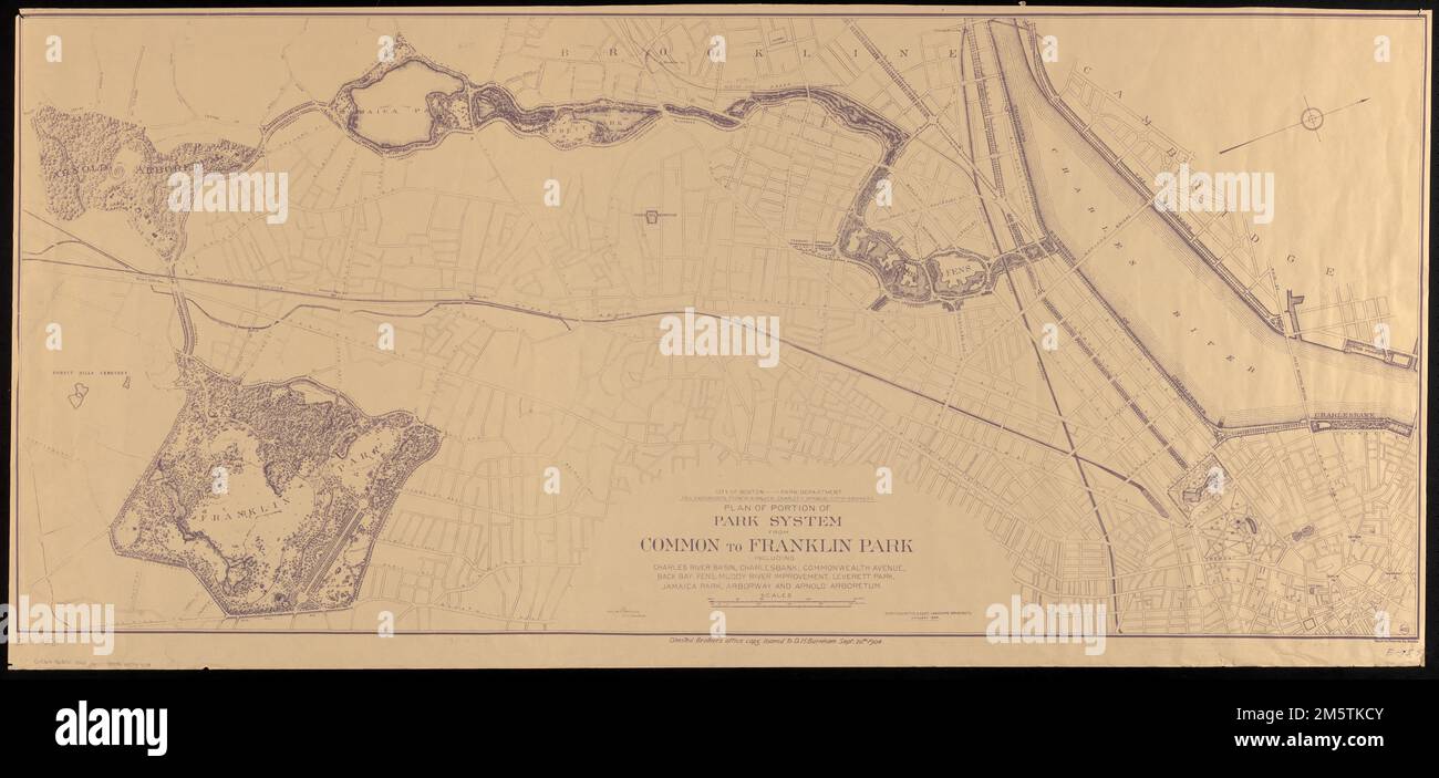 Plan of portion of park system from Common to Franklin Park : including ...