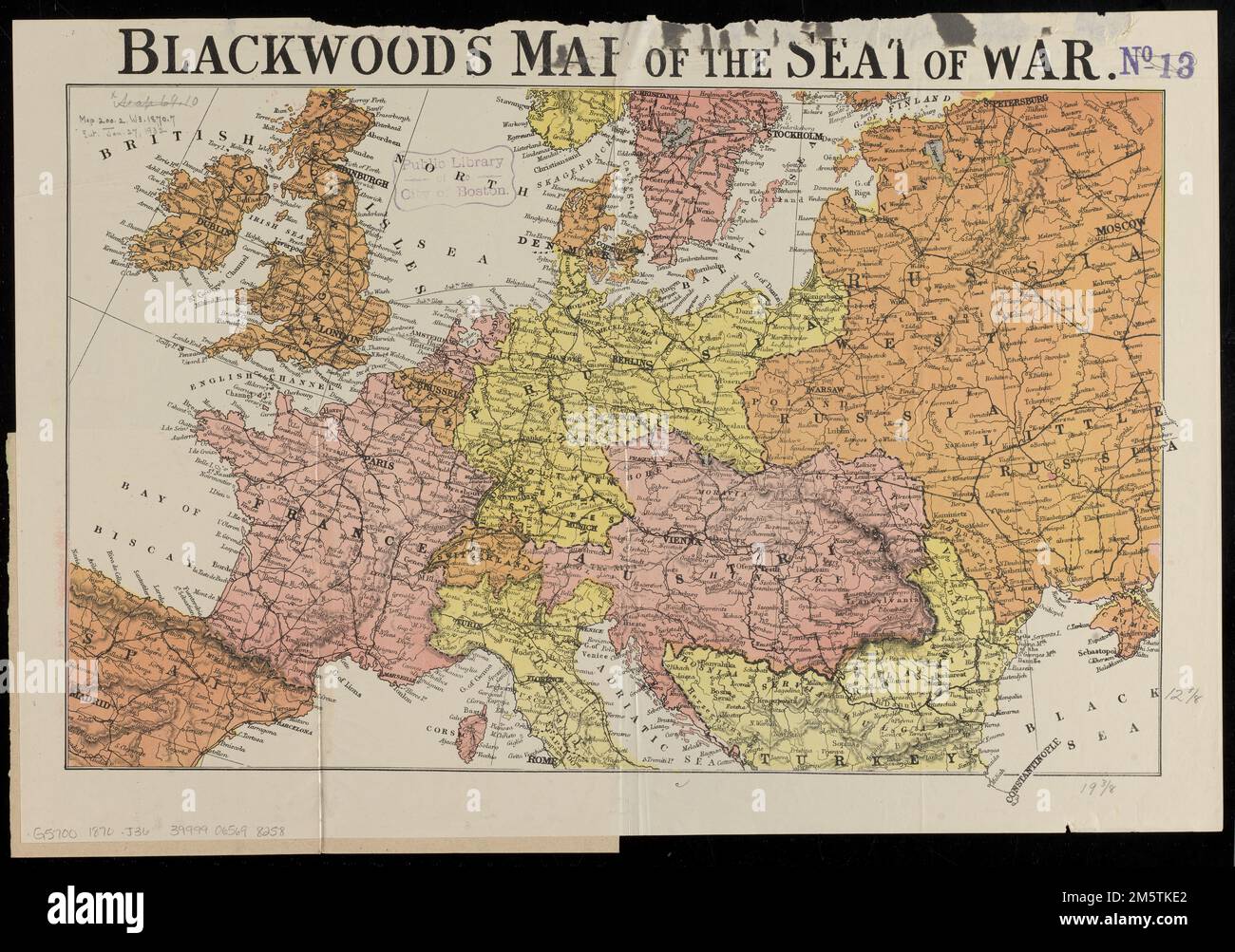 Blackwood's map of the seat of war. Relief shown by hachures ...