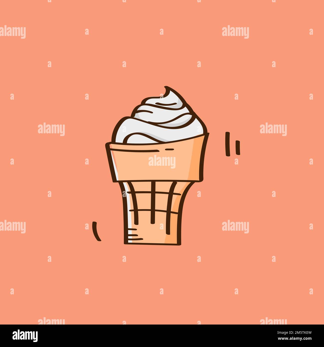 Hand drawn ice cream cone vector Stock Vector Image & Art - Alamy