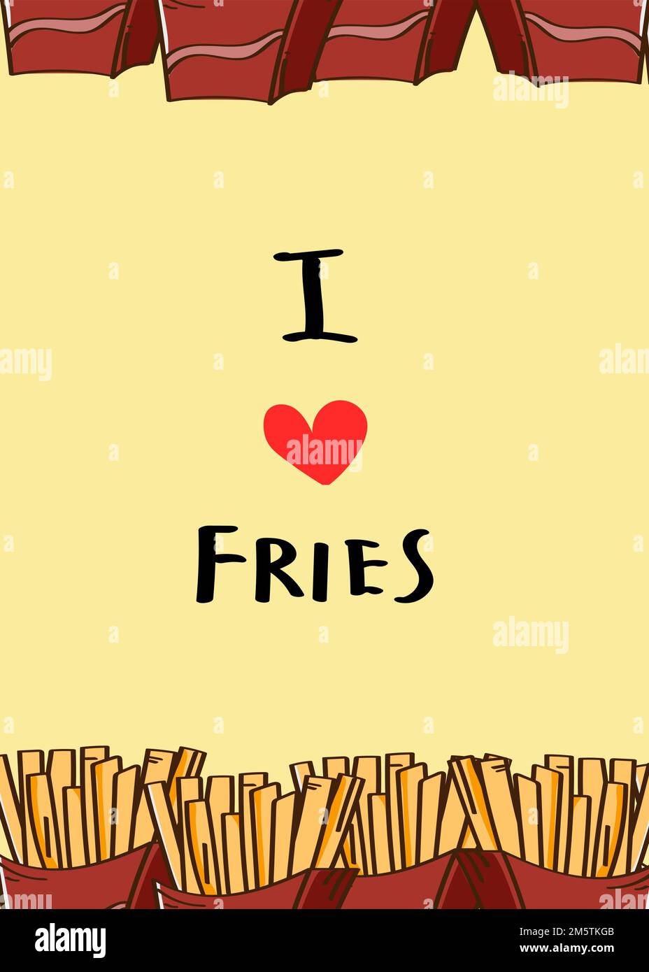I love fries doodle background vector Stock Vector Image & Art - Alamy