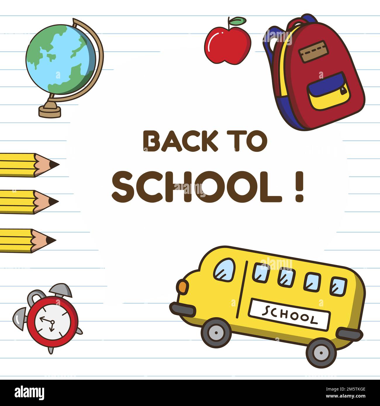 Back to school stationery vector set Stock Vector Image & Art - Alamy