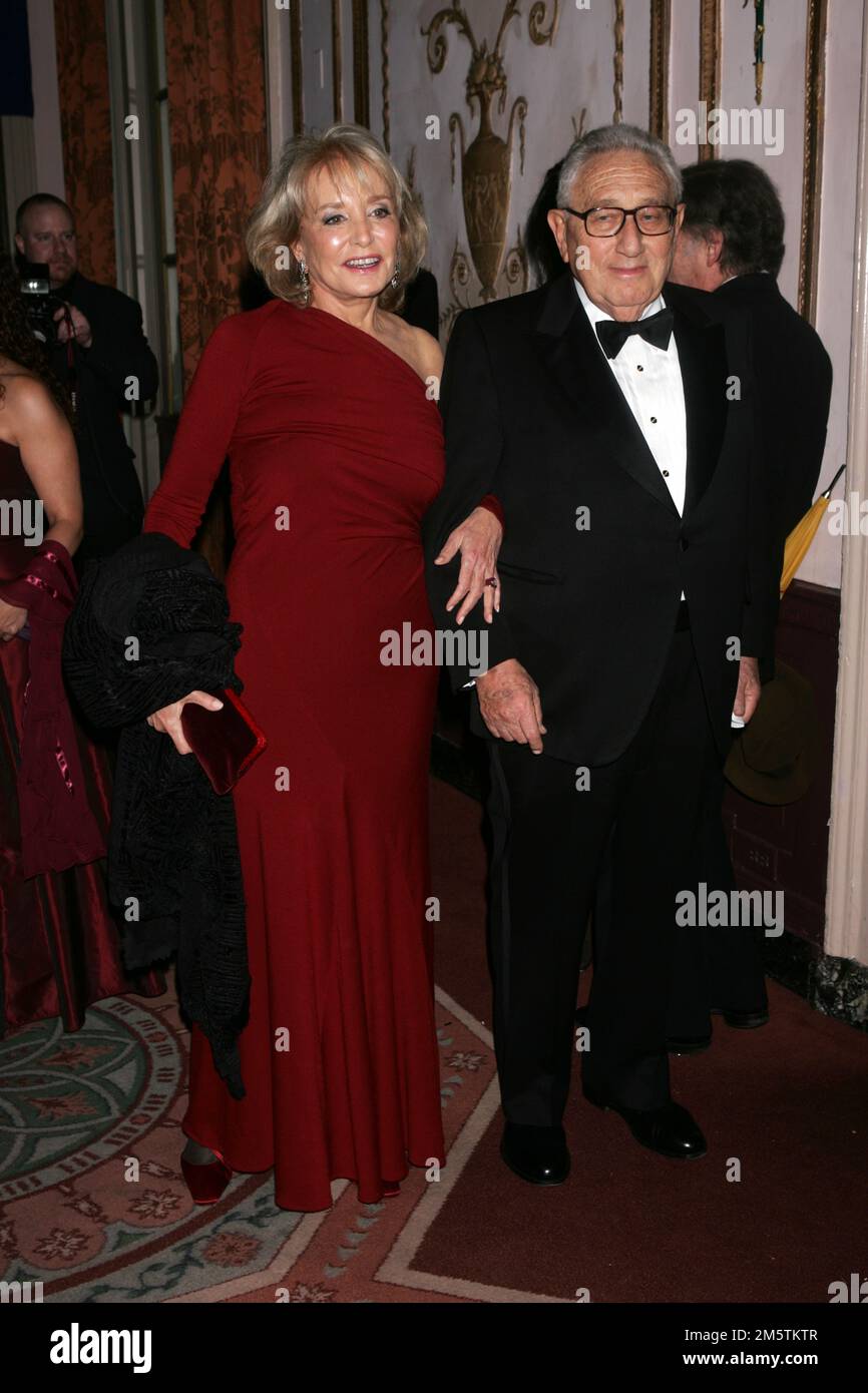 TV Personality Barbara Walters and Doctor Henry Kissinger attend the ...
