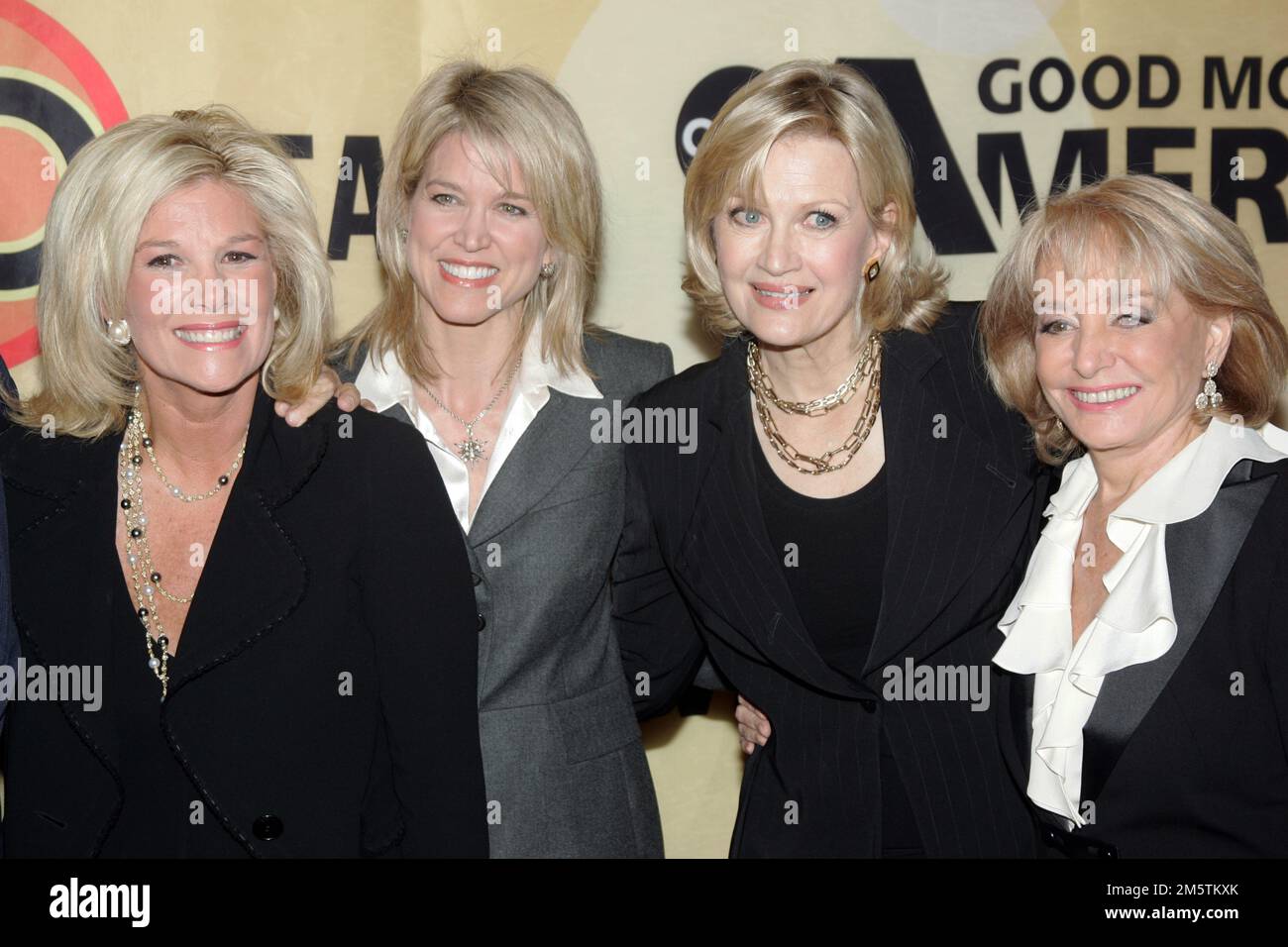 (L-R) Joan Lunden, Paula Zahn, Diane Sawyer and Barbara Walters arrive ...