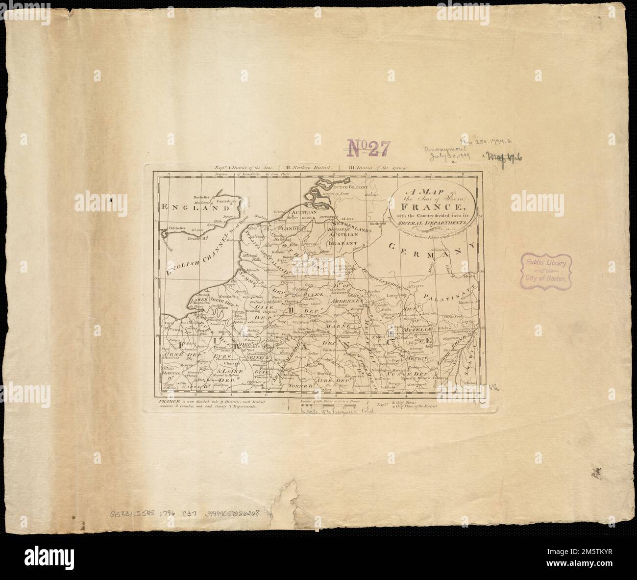 A map of the seat of war in France : with the country divided into its ...