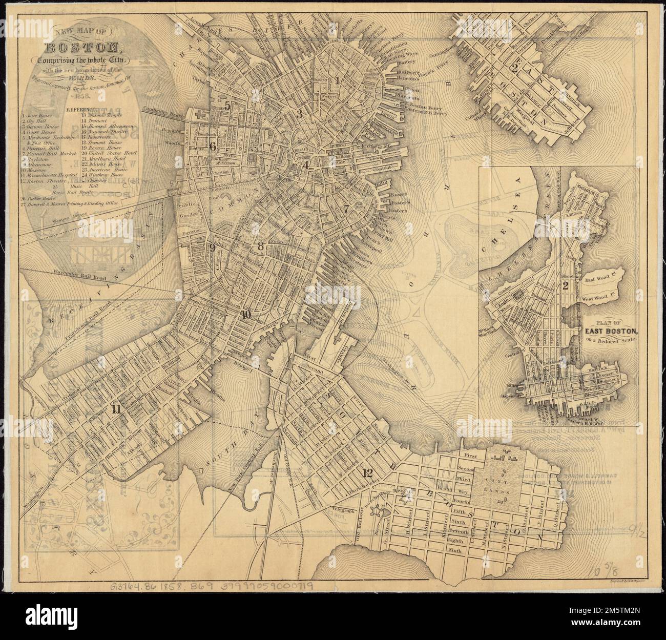 New map of Boston, comprising the whole city, with the new boundaries ...