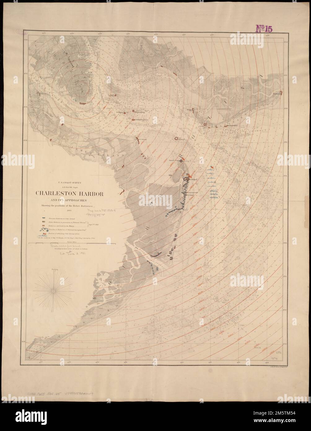Charleston its approaches showing the positions of the rebel batteries ...