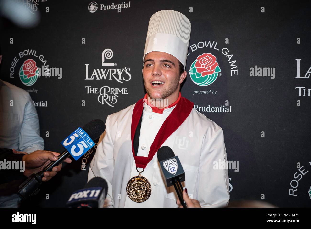 Utah Utes quarterback Bryson Barnes answers questions from the press ...