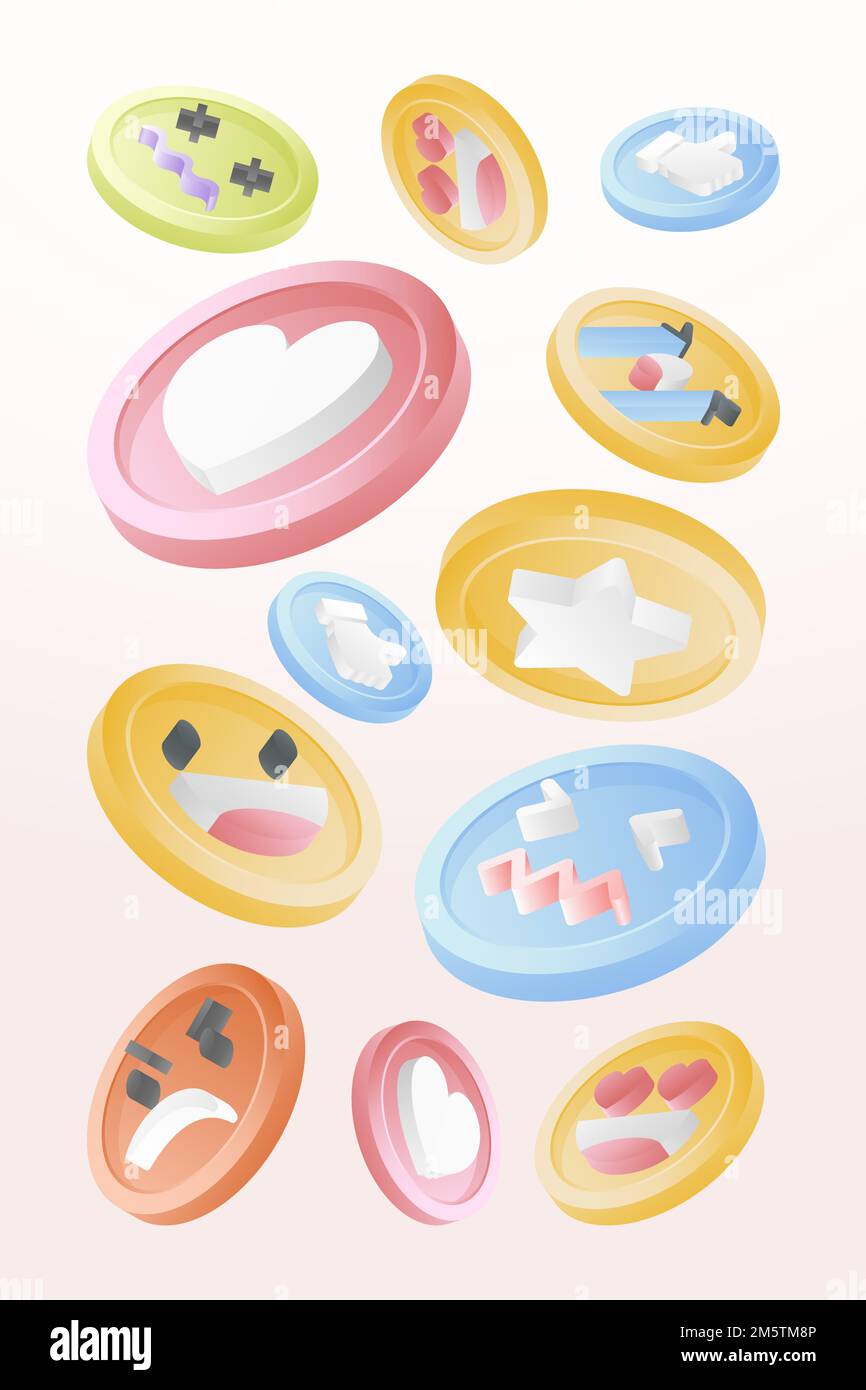 Social media emoticons collection vector Stock Vector Image & Art - Alamy