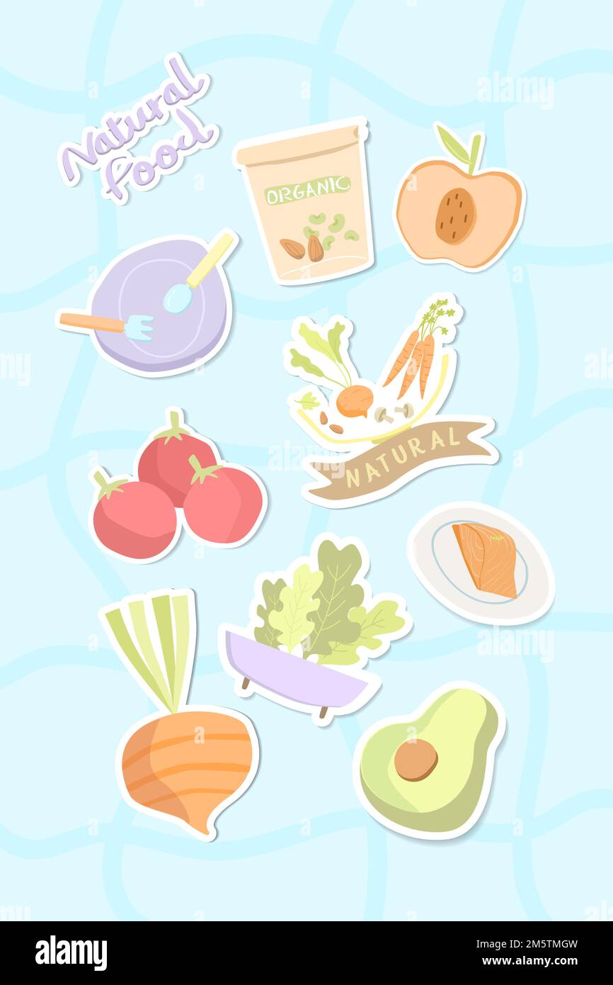 Natural food collection vector Stock Vector Image & Art - Alamy