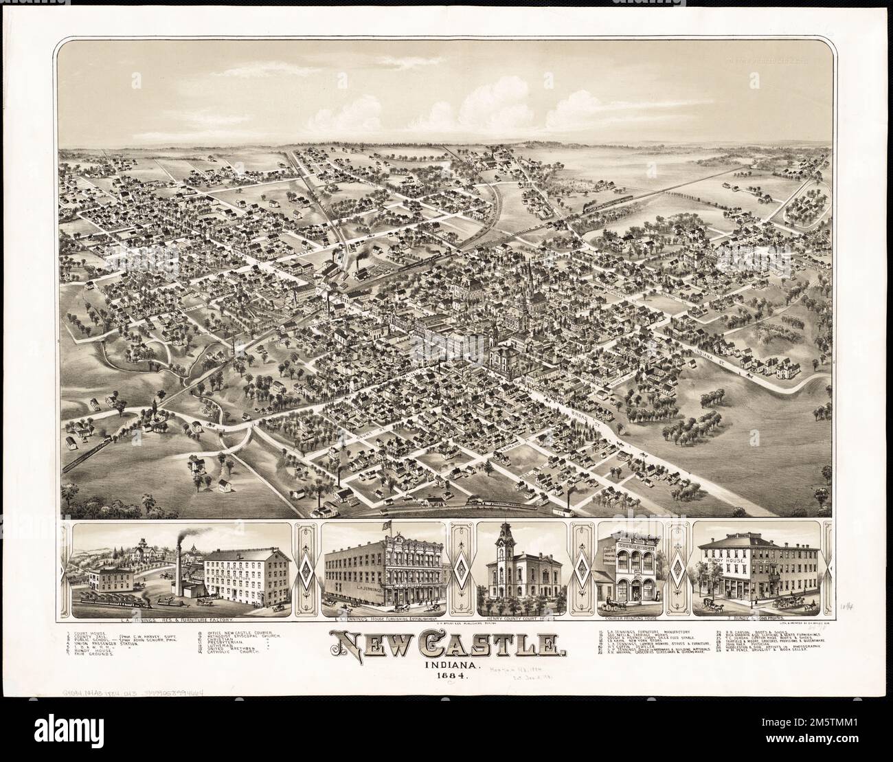 New Castle, Indiana : 1884. Bird's-eye view. Includes ill. and index to ...