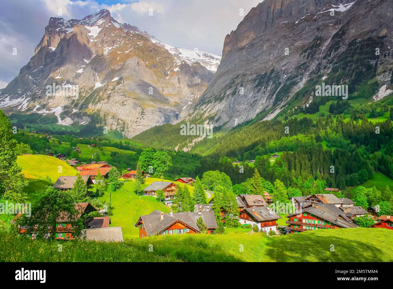 Grindelwald alpine village near Interlaken in the canton of Bern, Swiss ...