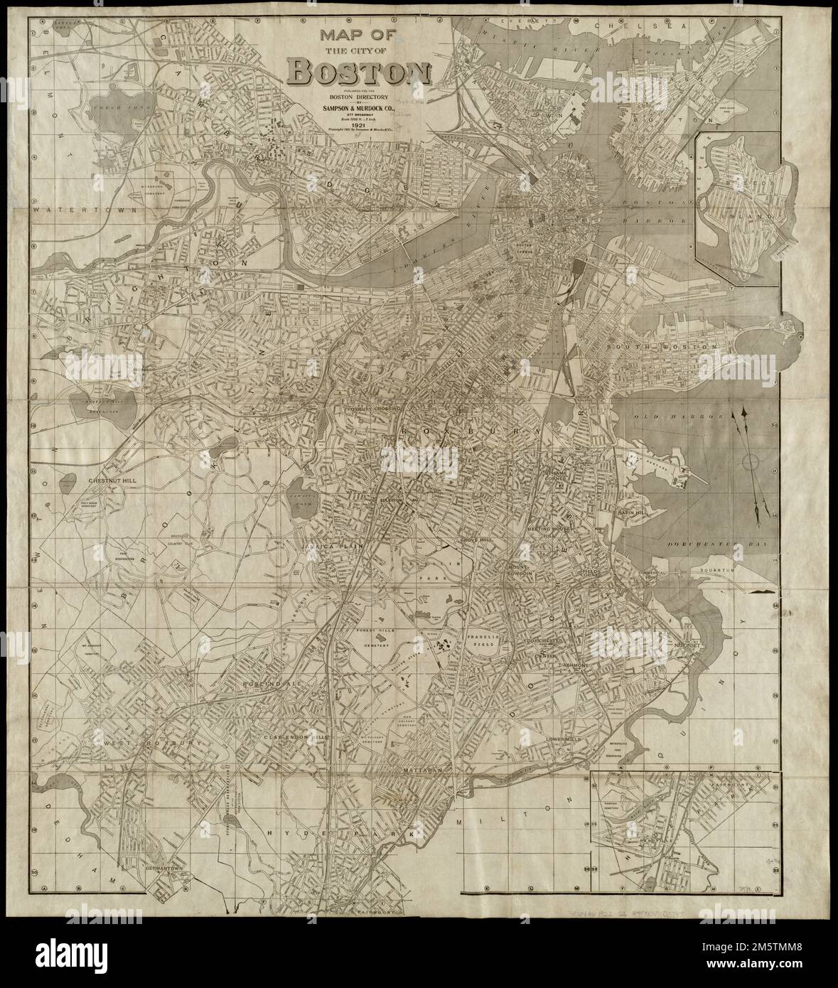 Map of the city of Boston. Published for the Boston directory. Oriented ...