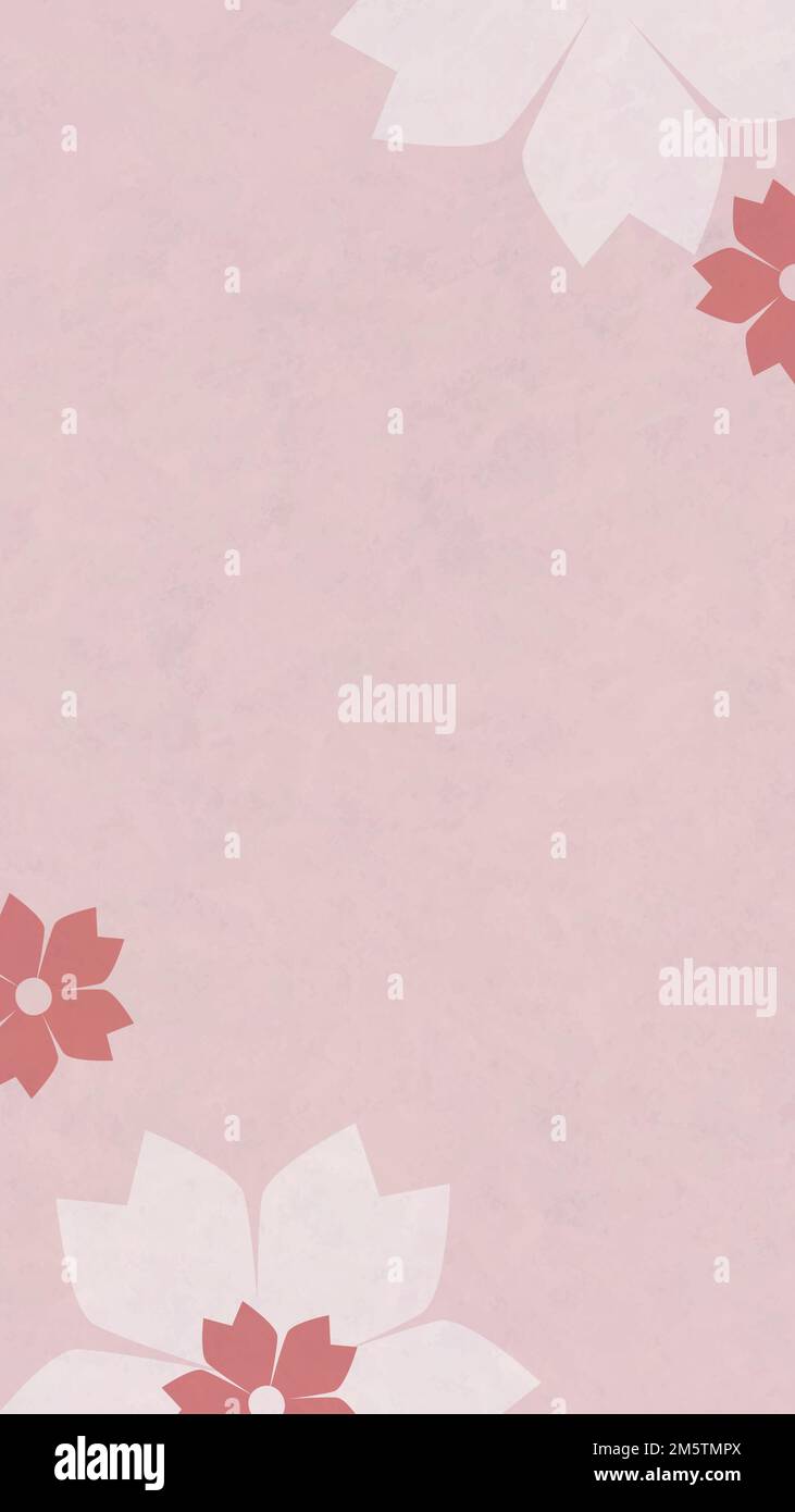 Japanese pink cherry blossom background mobile phone wallpaper vector ...
