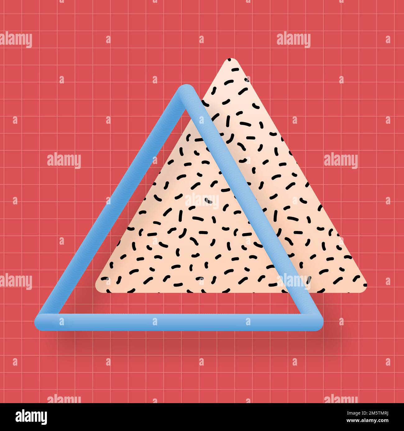 Triangle with bacterio print on a red background vector Stock Vector ...