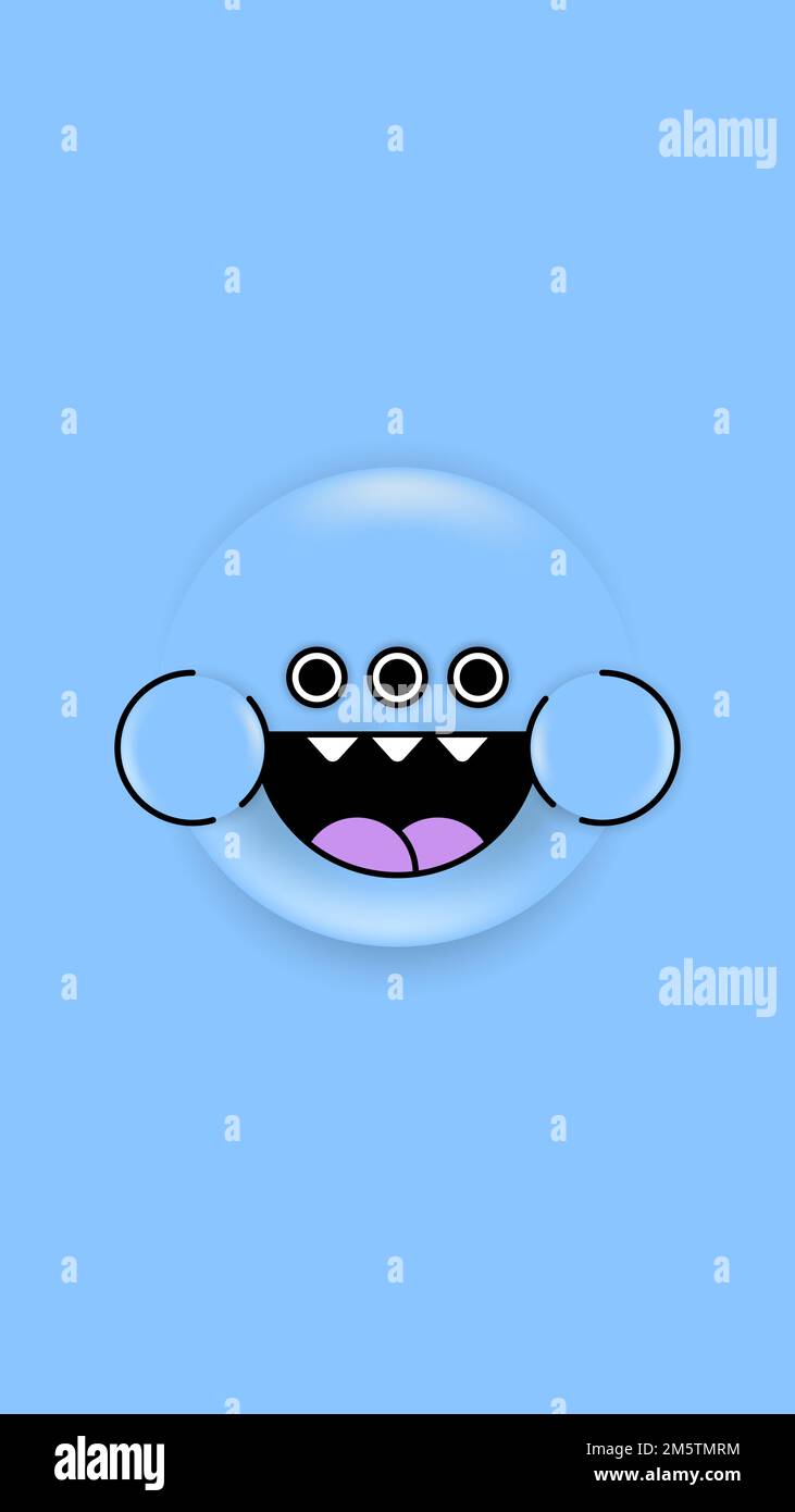 Colorful and cute monster emoji phone background vector Stock Vector ...