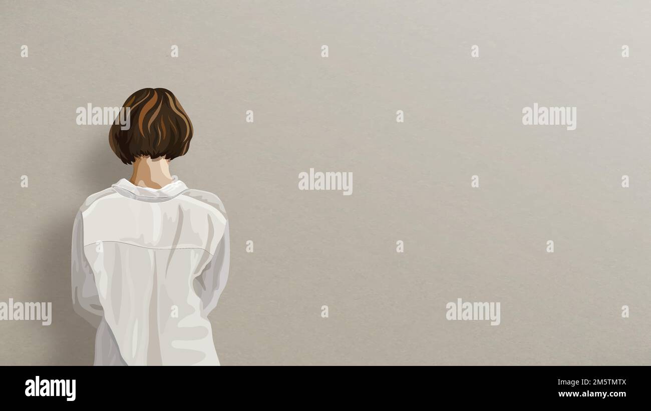 Woman back view a white background Stock Vector Images - Alamy
