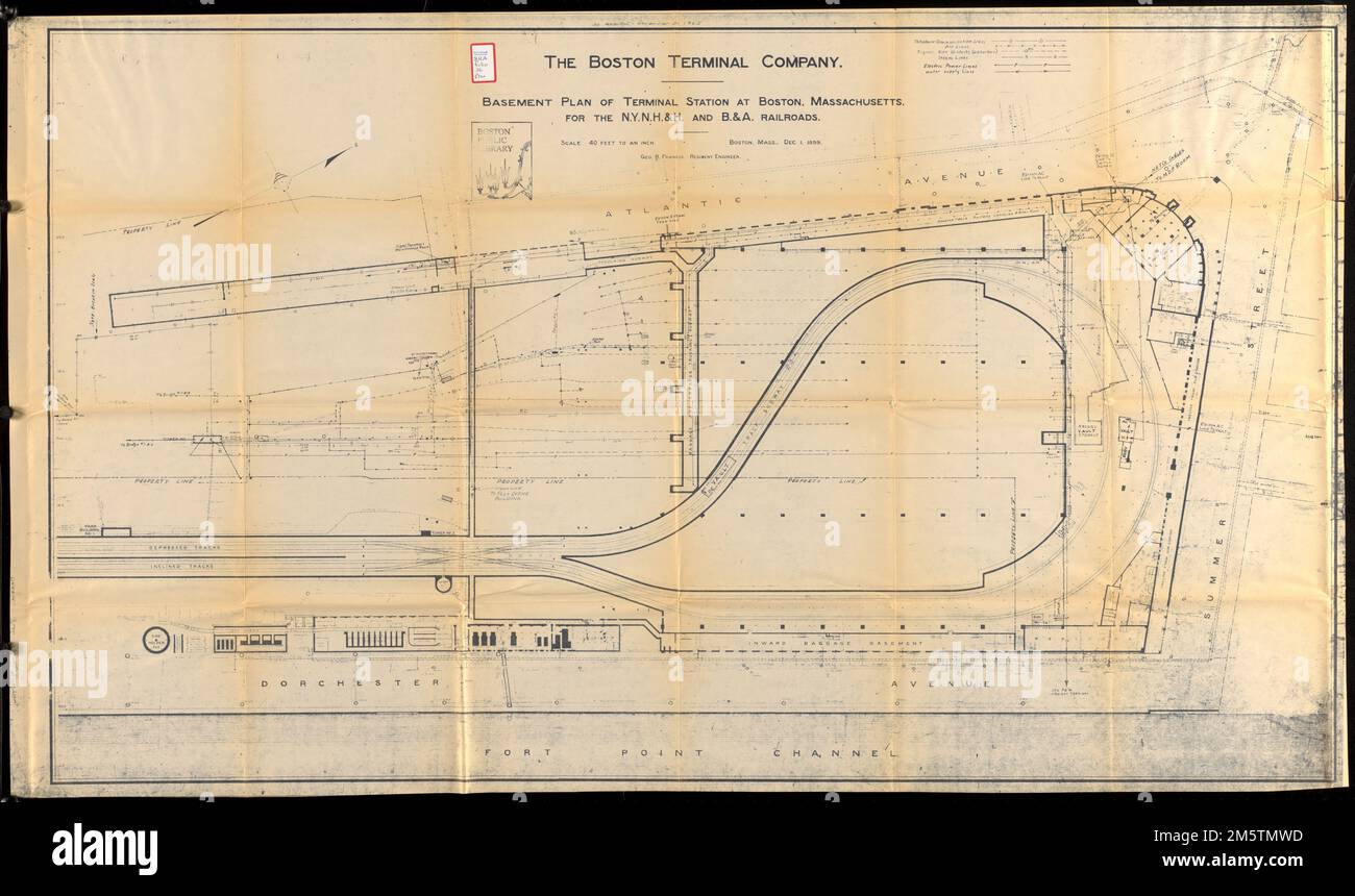 Basement plan of terminal station at Boston, Massachusetts, for the N.Y ...