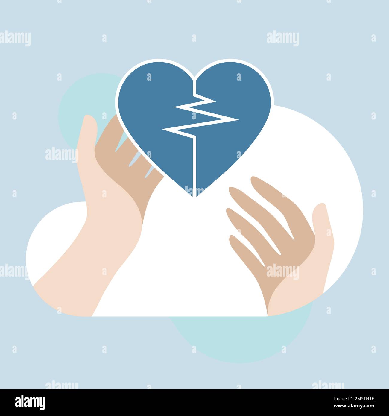 Hands supporting heart problem disease campaign vector Stock Vector ...