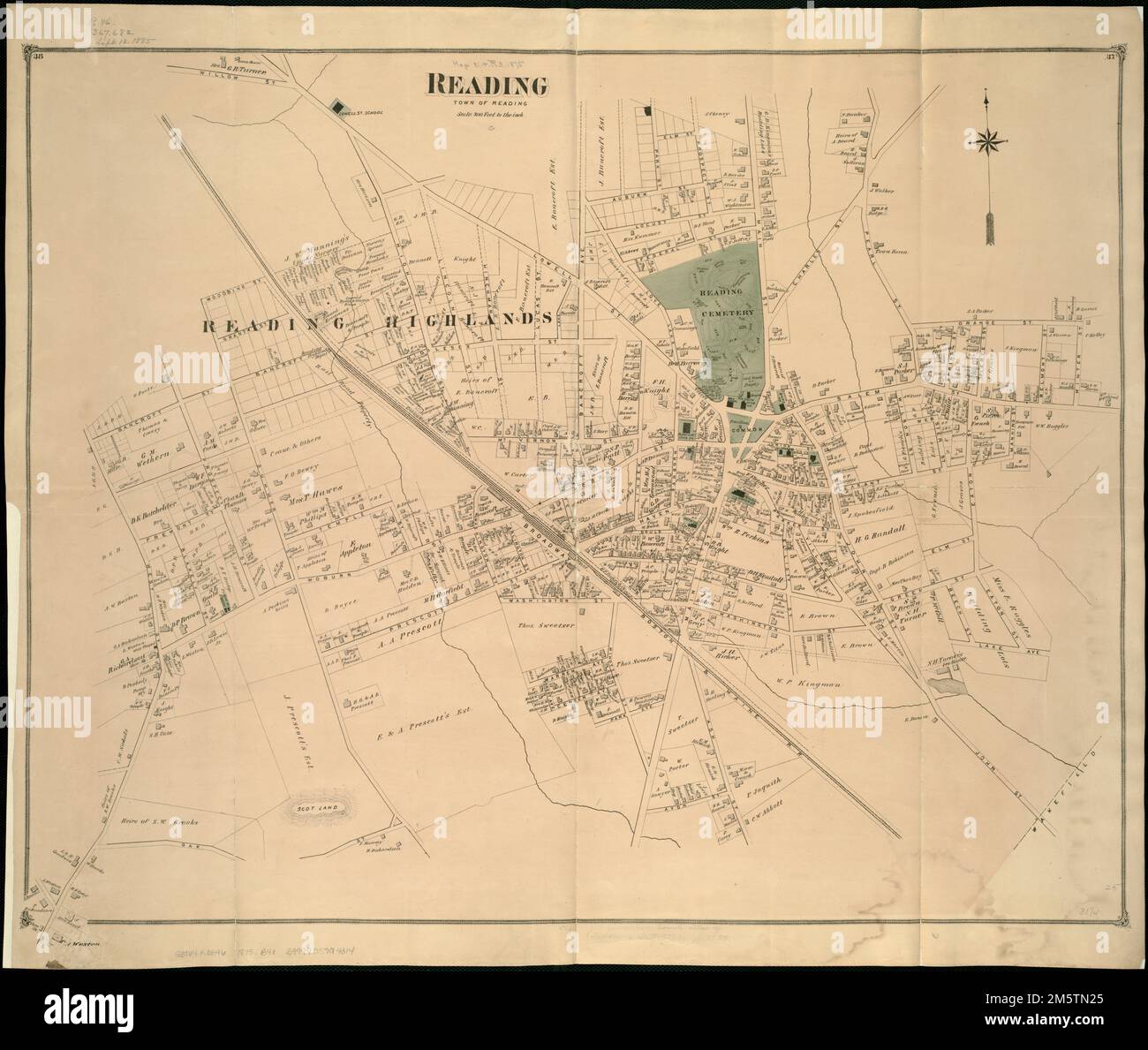 Reading : town of Reading. Relief shown by hachures. "37" and "38" in ...