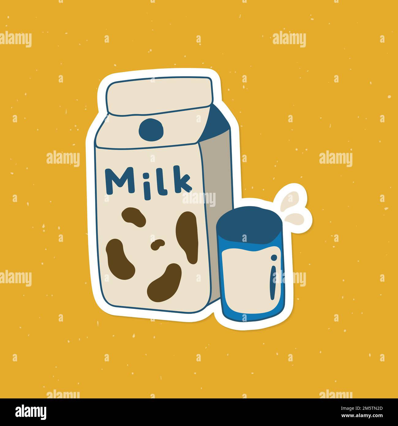 Cute milk carton doodle sticker with a white border vector Stock Vector ...